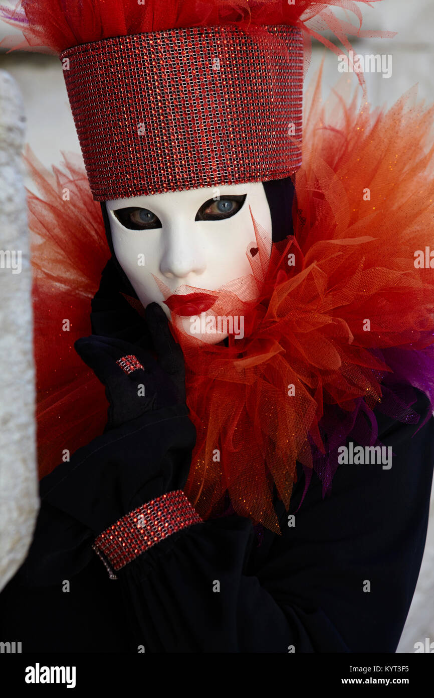 Traditional Venetian mask at Carnival 2017, Venice, Italy Stock Photo ...