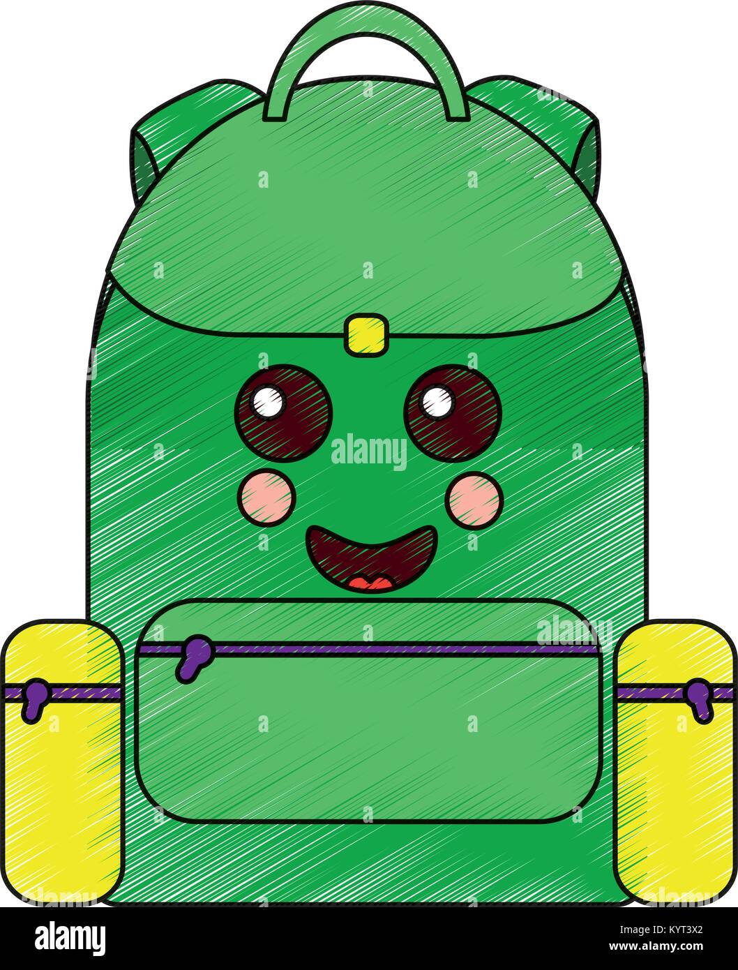 school backpack kawaii cartoon character Stock Vector Image & Art - Alamy