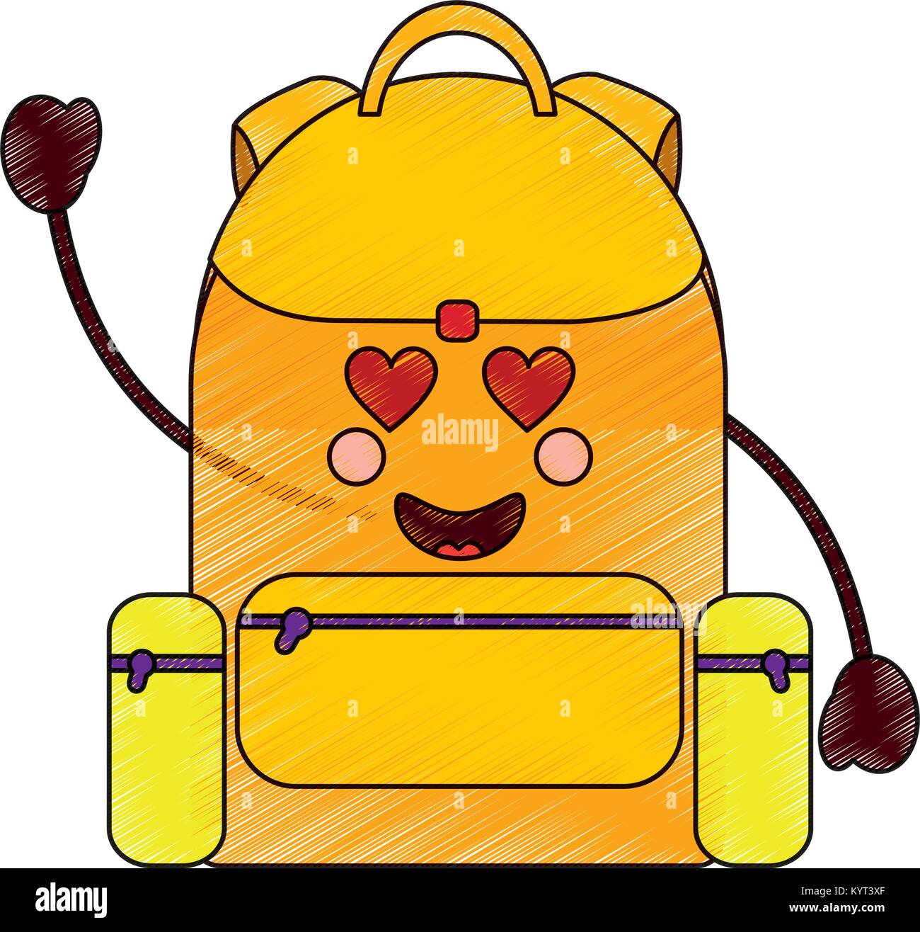 school backpack kawaii cartoon character Stock Vector Image & Art - Alamy