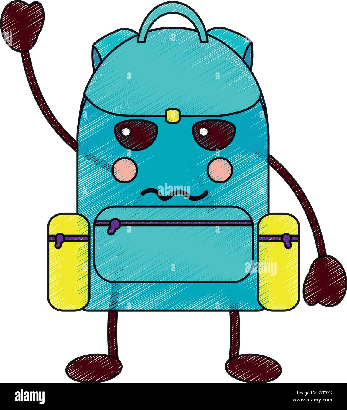 school backpack kawaii cartoon character Stock Vector Image & Art - Alamy