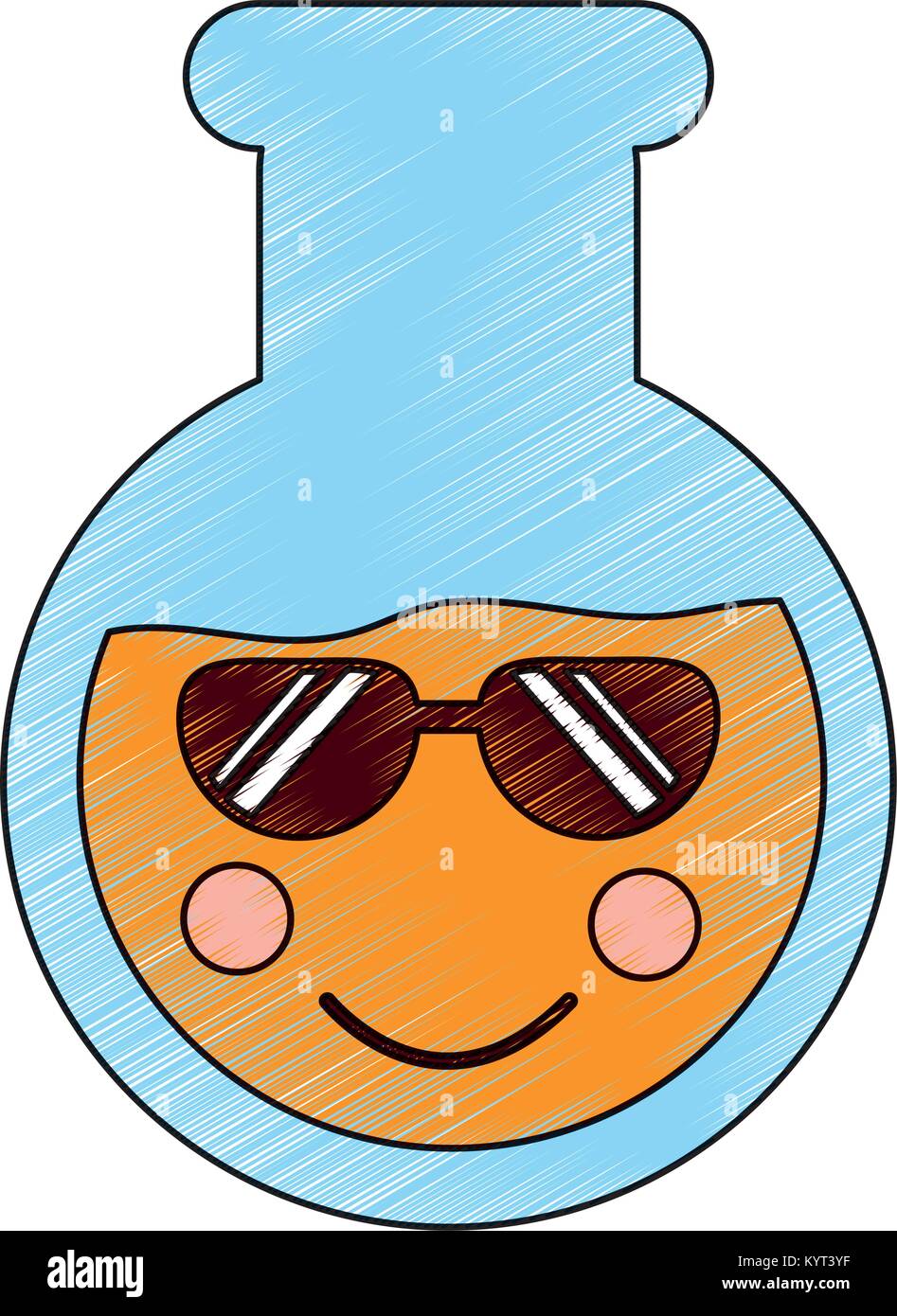 laboratory flask glass kawaii cartoon Stock Vector Image & Art - Alamy