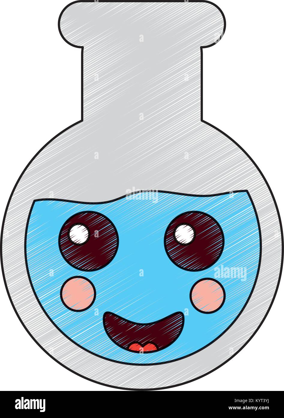 laboratory flask glass kawaii cartoon Stock Vector Image & Art - Alamy
