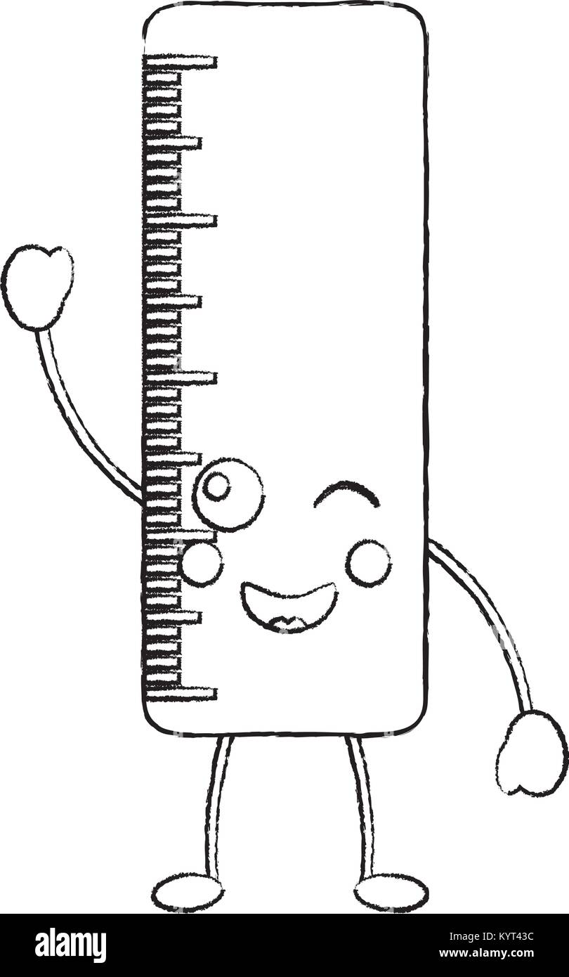 ruler happy school supplies kawaii icon image Stock Vector Image & Art ...