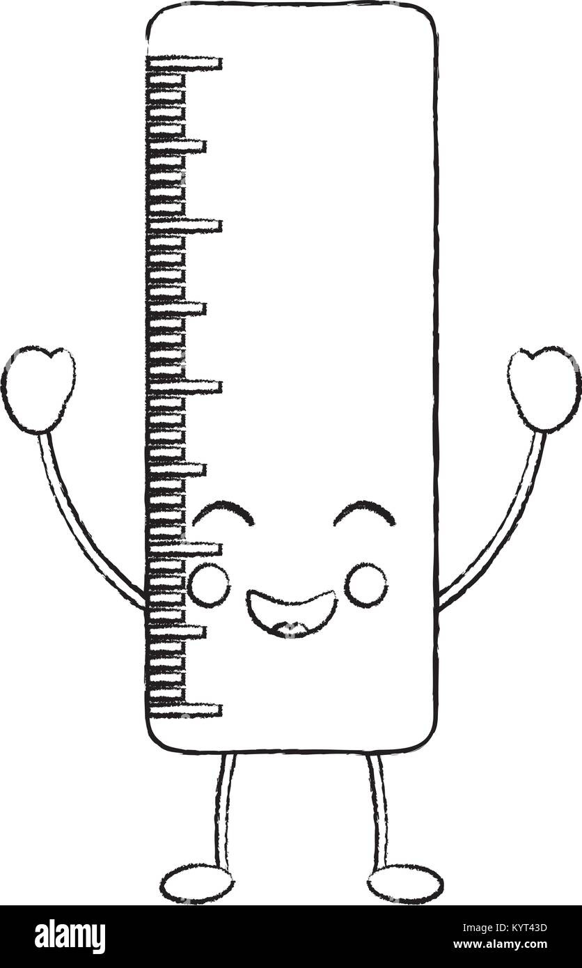ruler happy school supplies kawaii icon image Stock Vector Image & Art ...