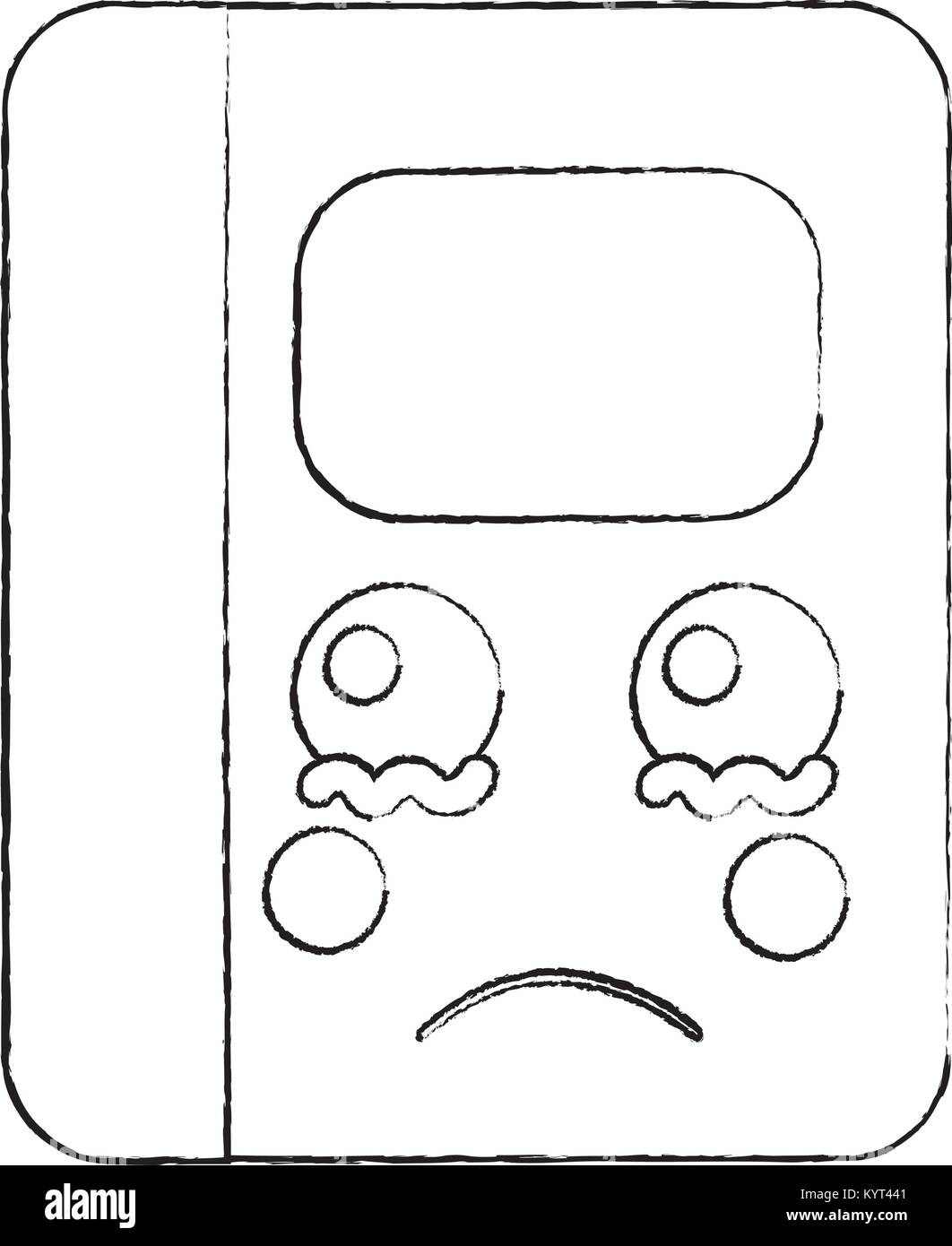 notebook sad school supplies kawaii icon image Stock Vector Image & Art ...