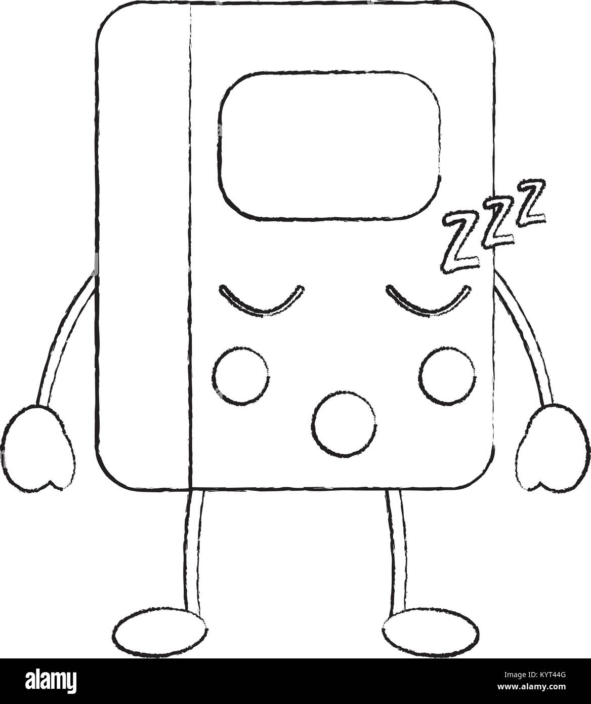 notebook sleep school supplies kawaii icon image Stock Vector Image ...