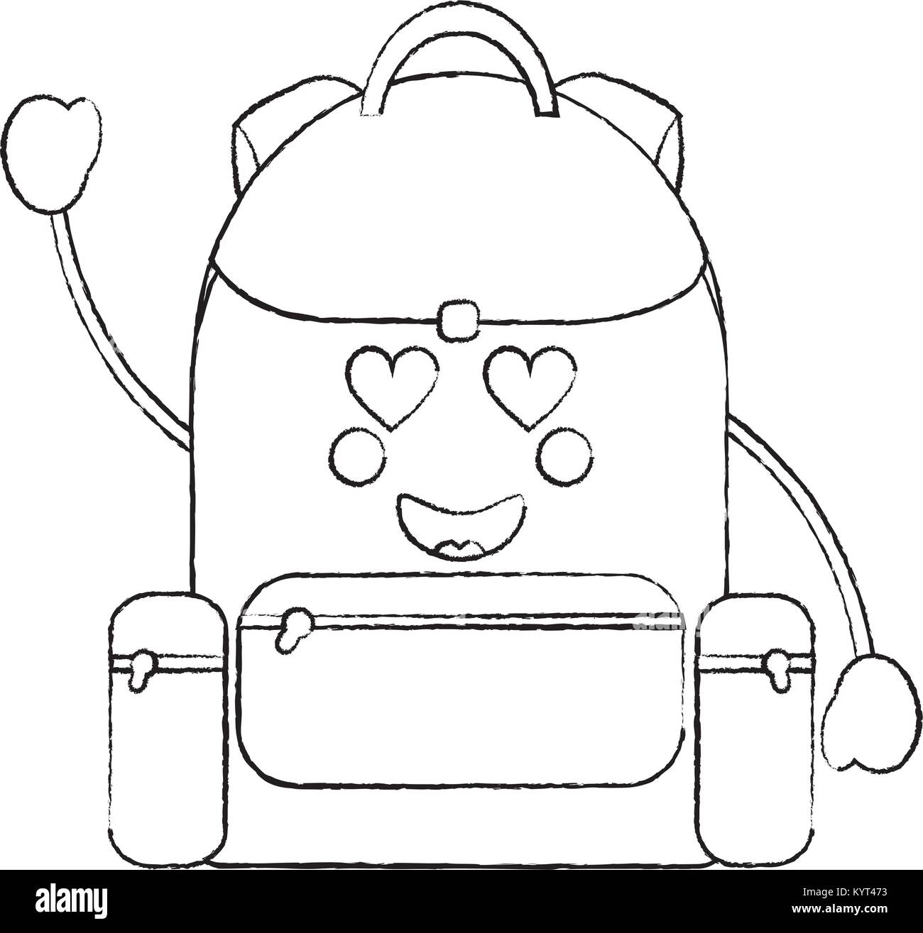 school backpack kawaii cartoon character Stock Vector Image & Art - Alamy