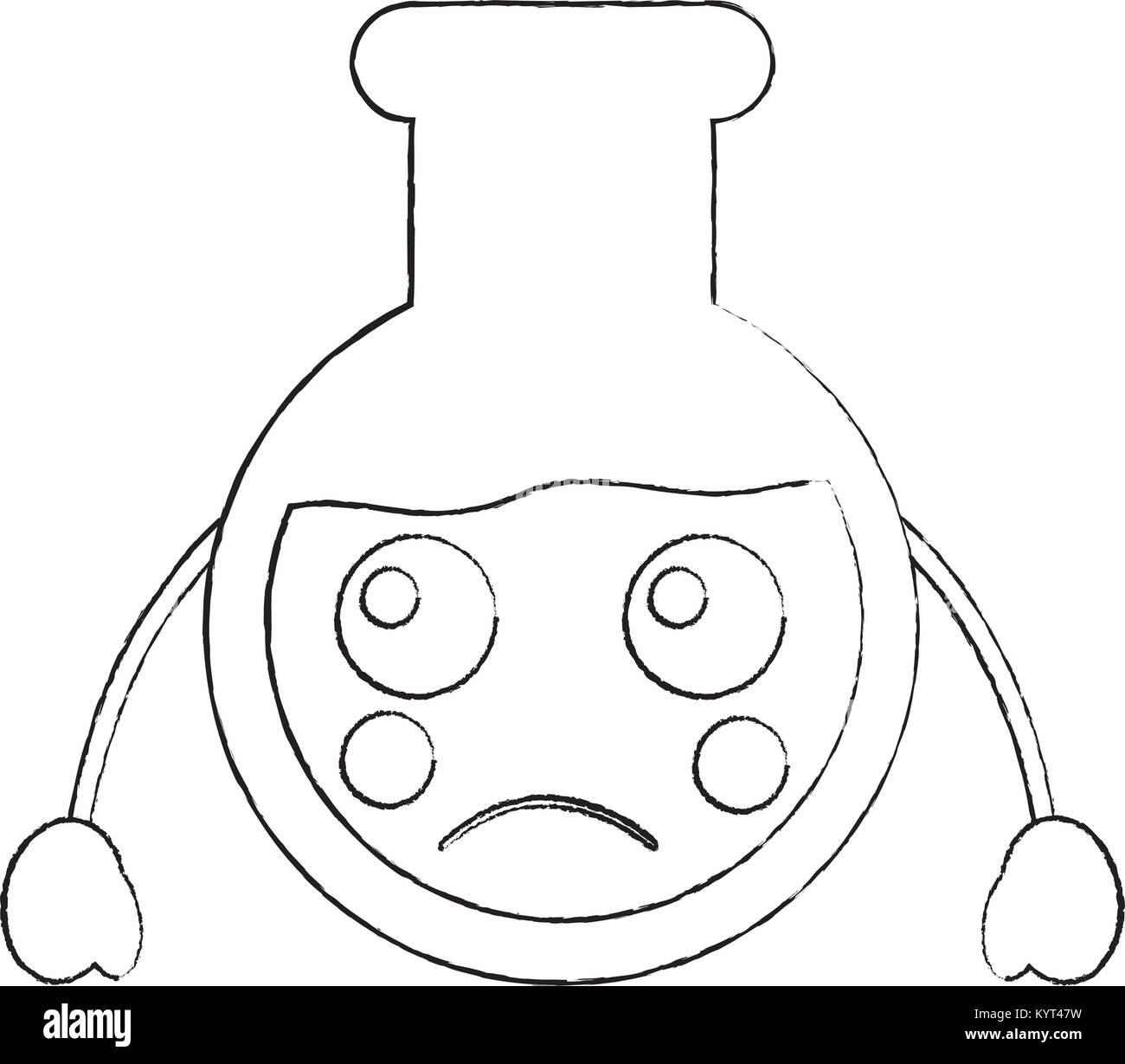Laboratory Flask Glass Kawaii Cartoon Stock Vector Image And Art Alamy
