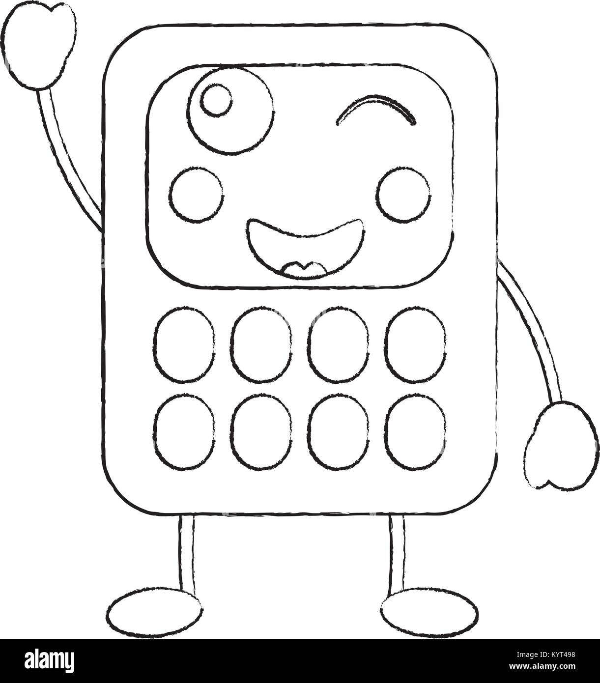 calculator math kawaii character cartoon Stock Vector Image & Art - Alamy