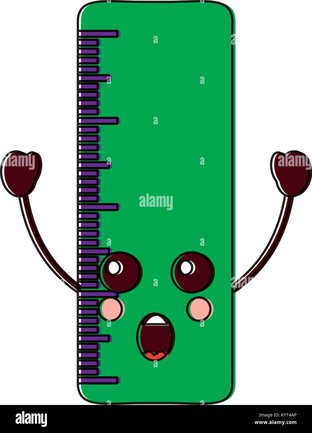 school ruler comic character kawaii Stock Vector Image & Art - Alamy