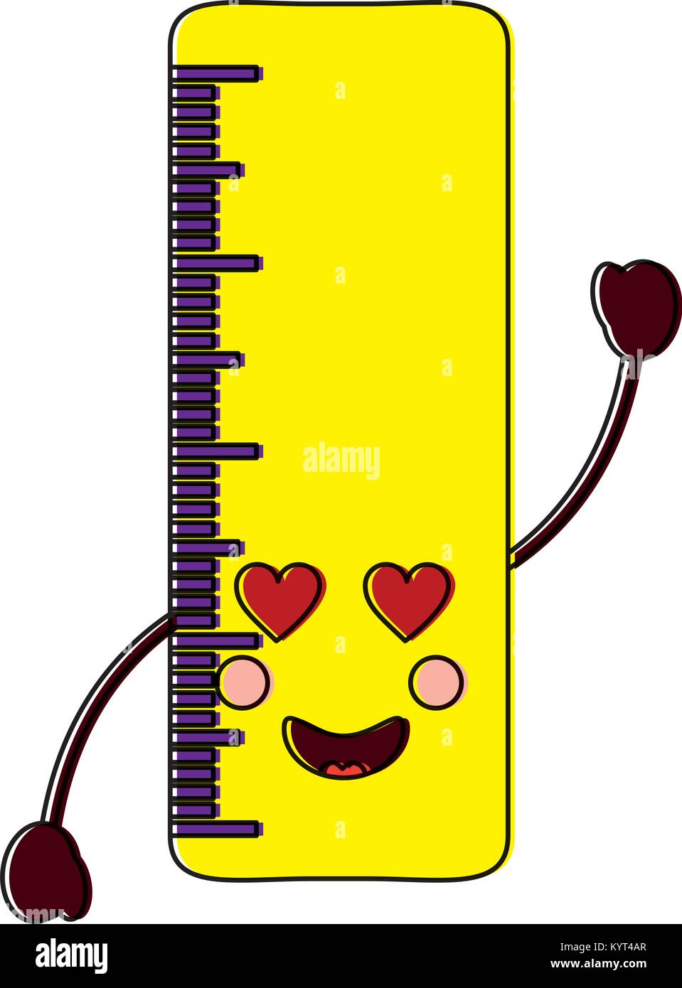 school ruler comic character kawaii Stock Vector Image & Art - Alamy