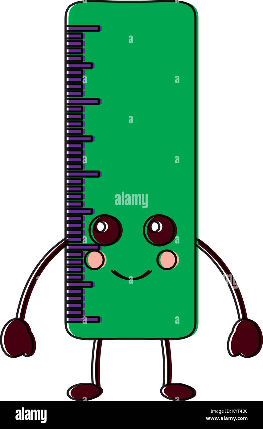 school ruler comic character kawaii Stock Vector Image & Art - Alamy