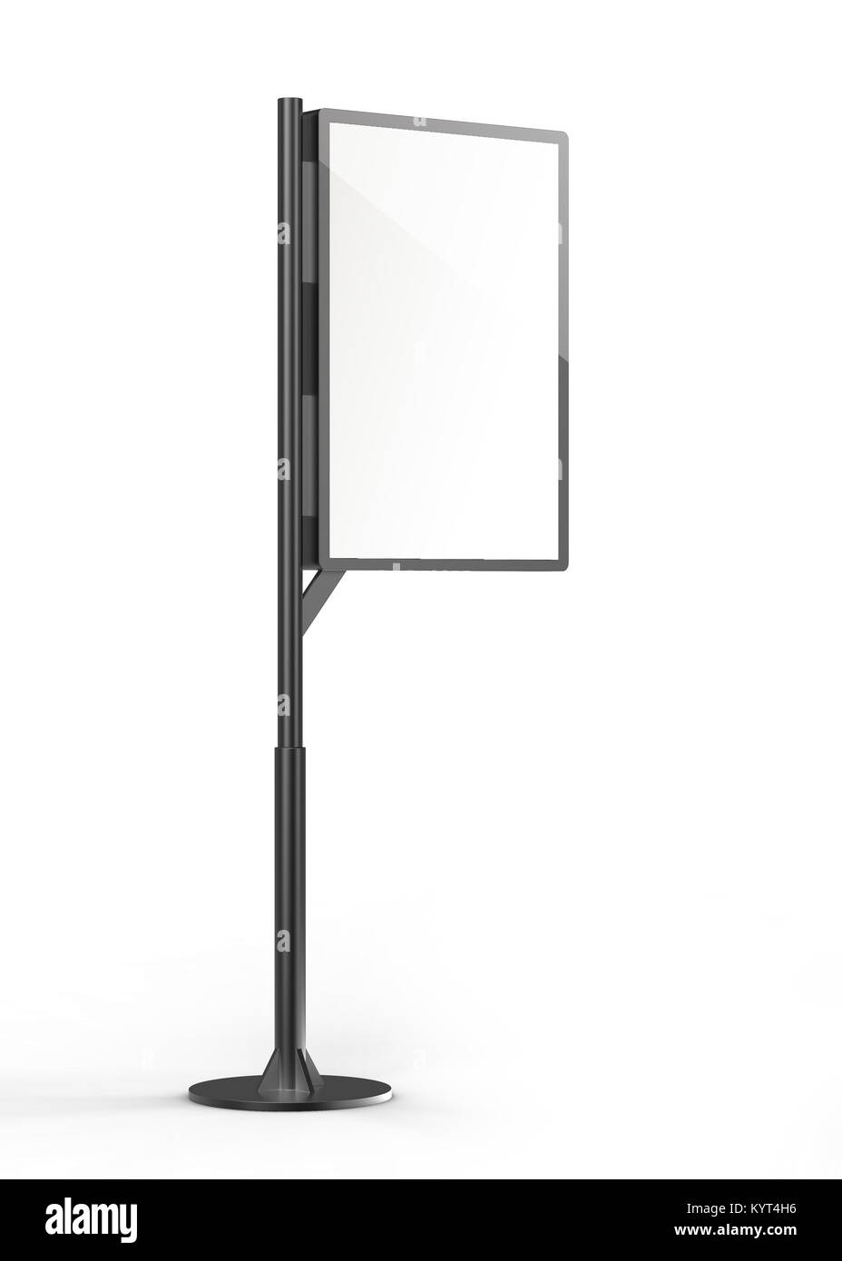 Street stand lightbox template, blank 3d render signboard with black ...