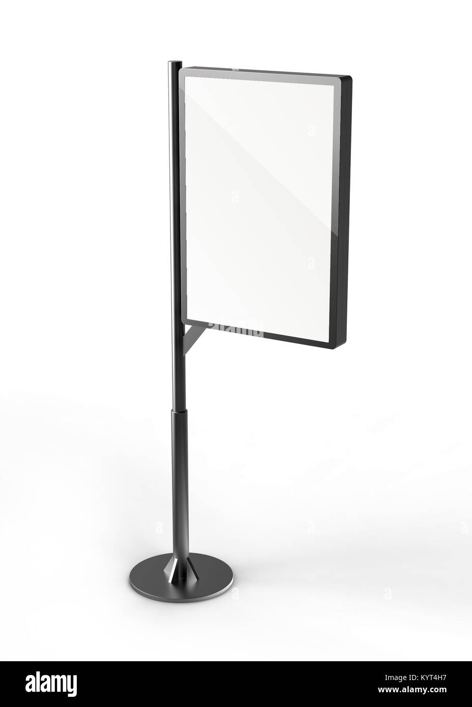 Street stand lightbox template, blank 3d render signboard with black ...