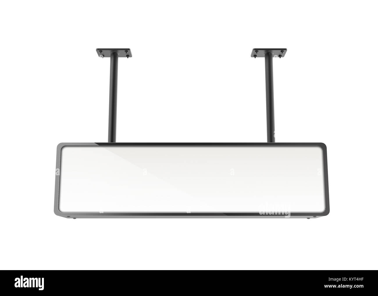 Hanging lightbox template, blank 3d render sign board with black frame ...