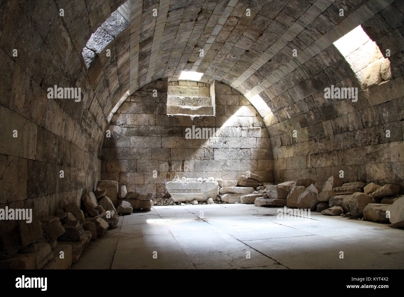 Basement under Zeus temple in Aizanoi, Turkey Stock Photo - Alamy