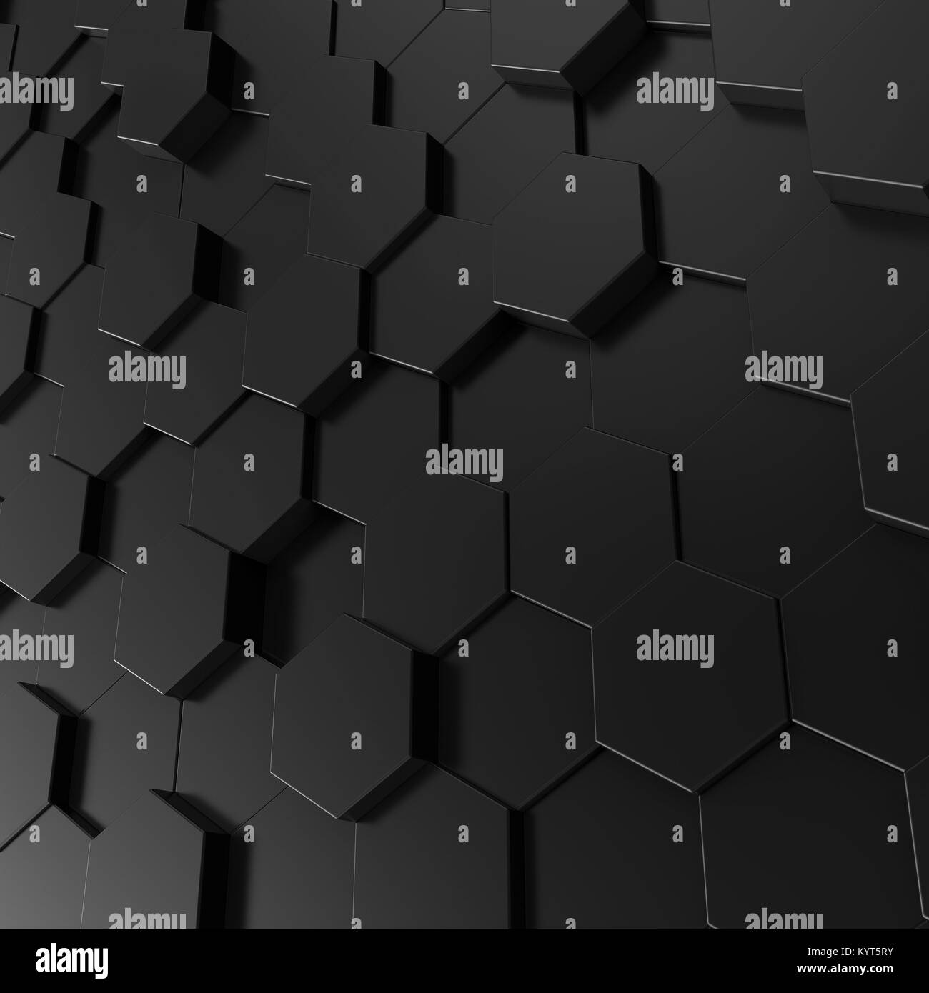 Black hexagon background, 3d render geometric pattern wallpaper Stock ...