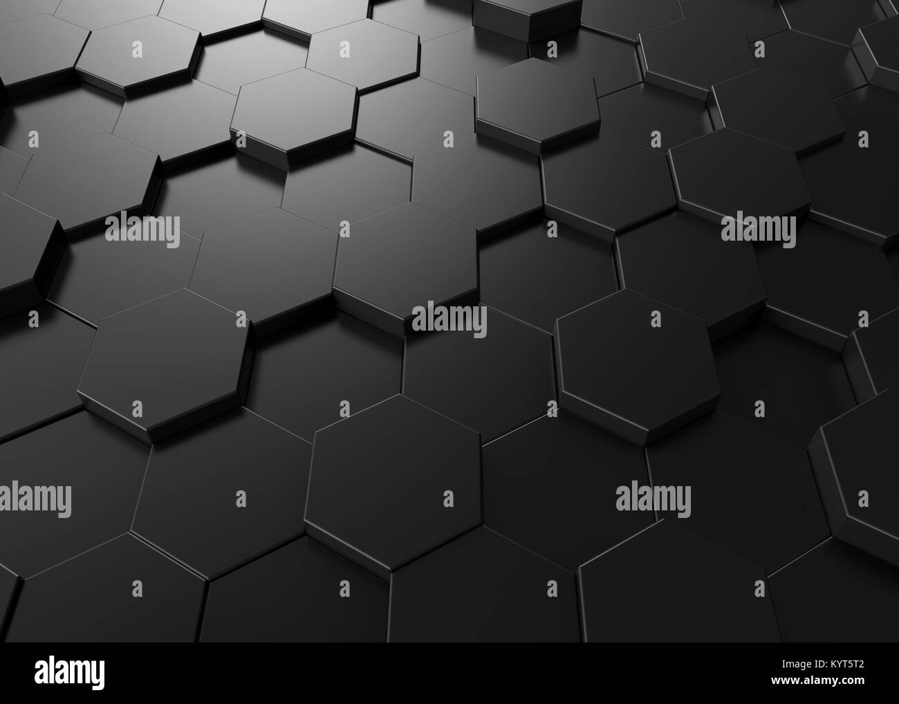 Black hexagon background, 3d render geometric pattern wallpaper Stock ...