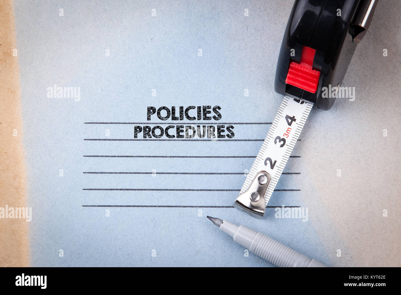Policies and Procedures. notebook with header. business and success ...