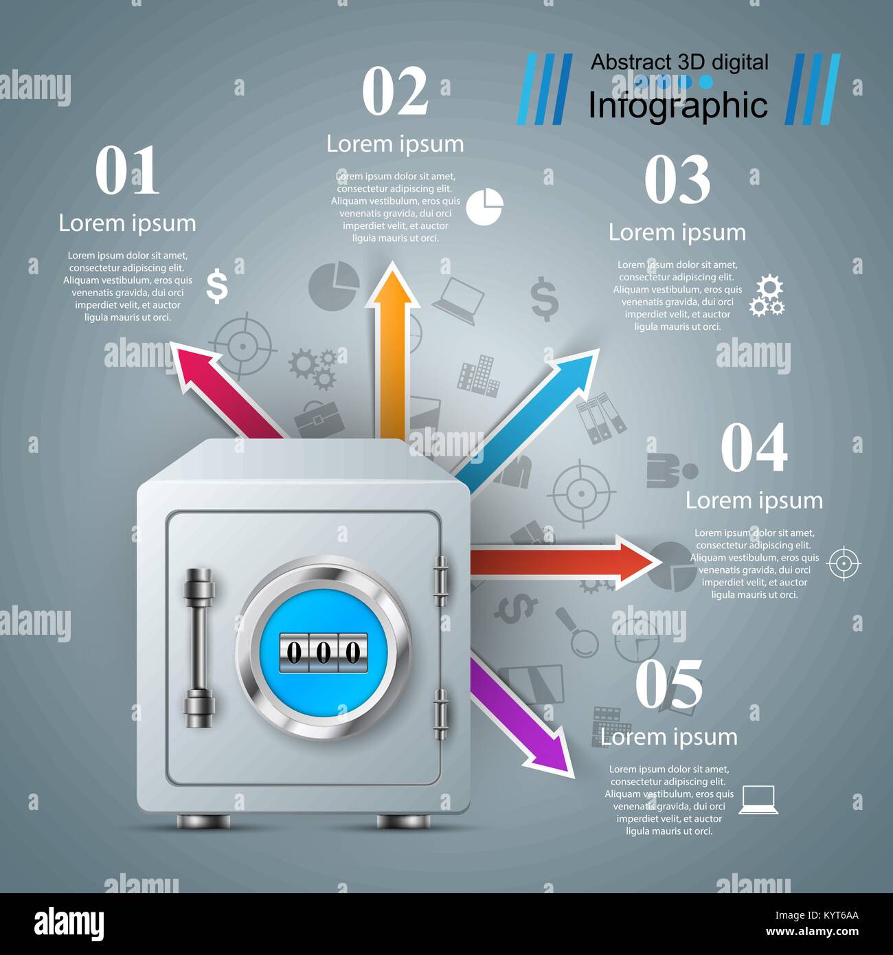 Safe, key, lock icon. Business infographic Stock Vector Image & Art - Alamy