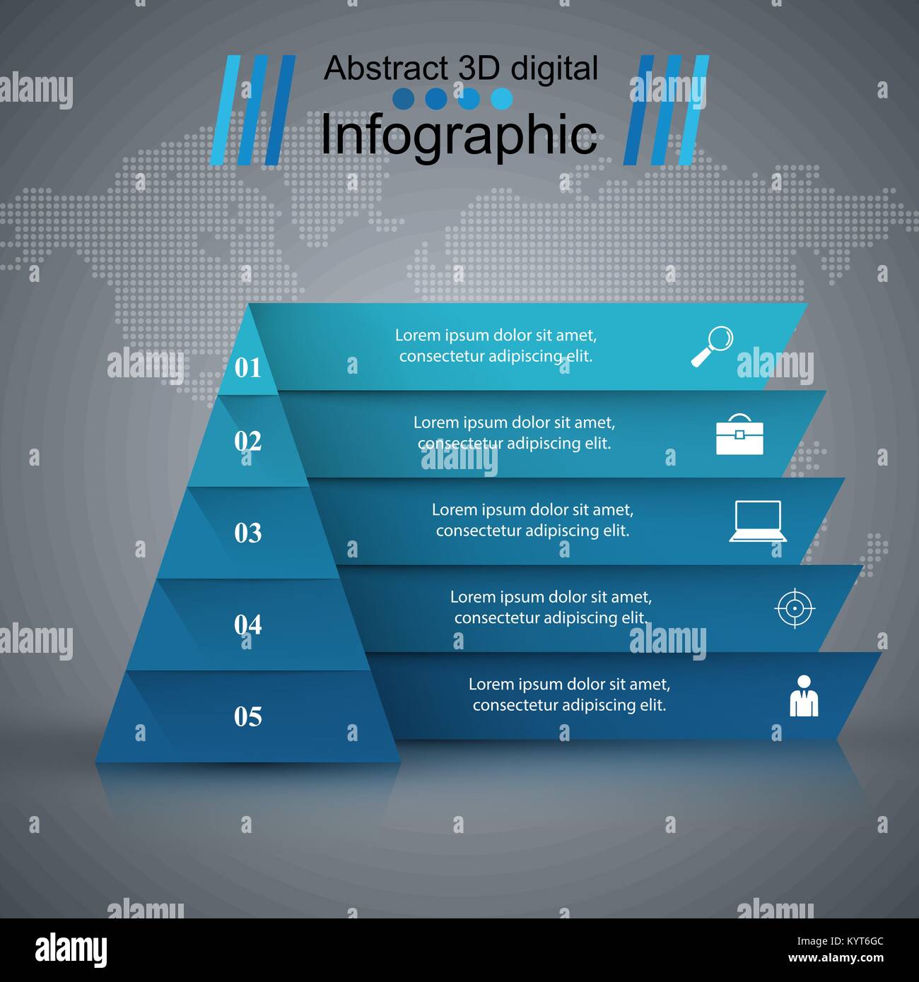 Pyramid Business Infographics origami style Vector illustration Stock ...