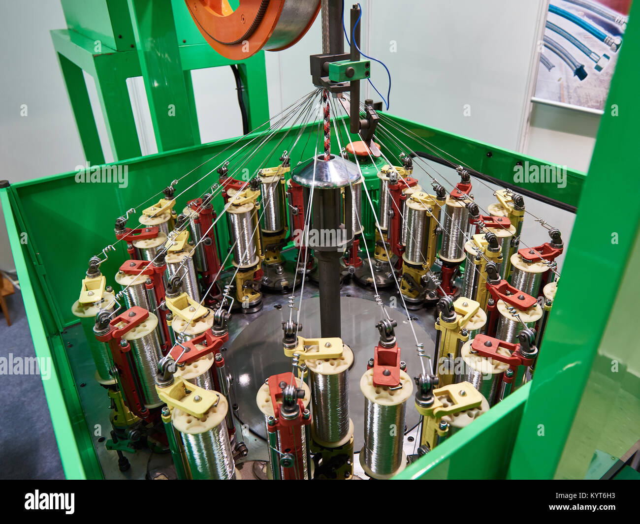 Industrial light lever-arm braiding machines Stock Photo - Alamy