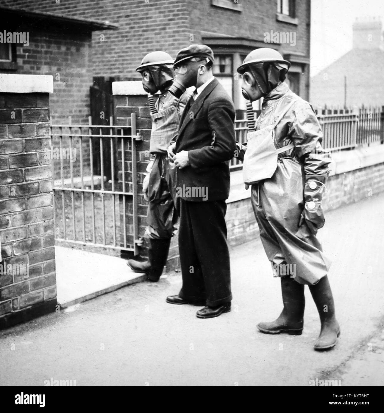 Taking an injured person to a cleansing station after a gas attack, ARP ...