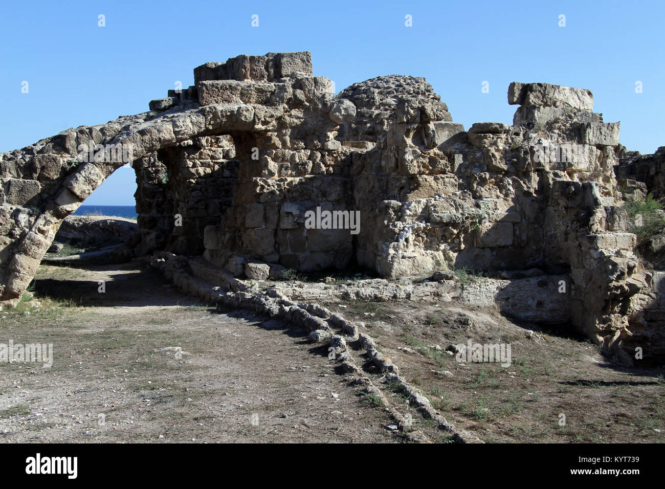 Arch and ruins in Salamis, North Cyprus Stock Photo - Alamy