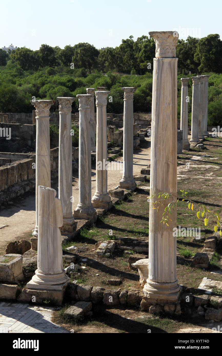 Marble coilumns in Salamis, North Cyprus Stock Photo - Alamy