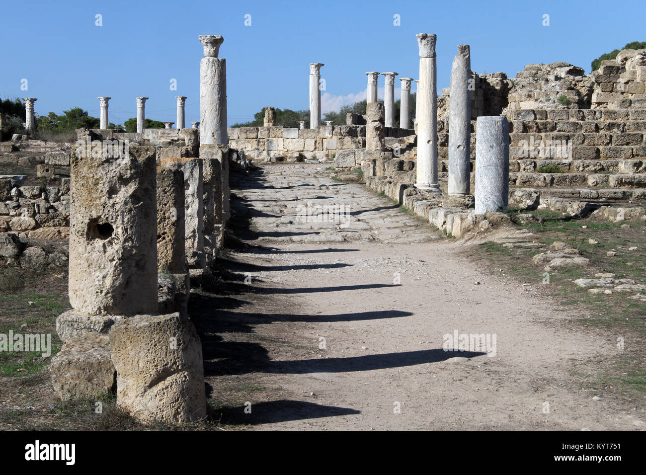 Marble street in Salamis, North Cyprus Stock Photo - Alamy