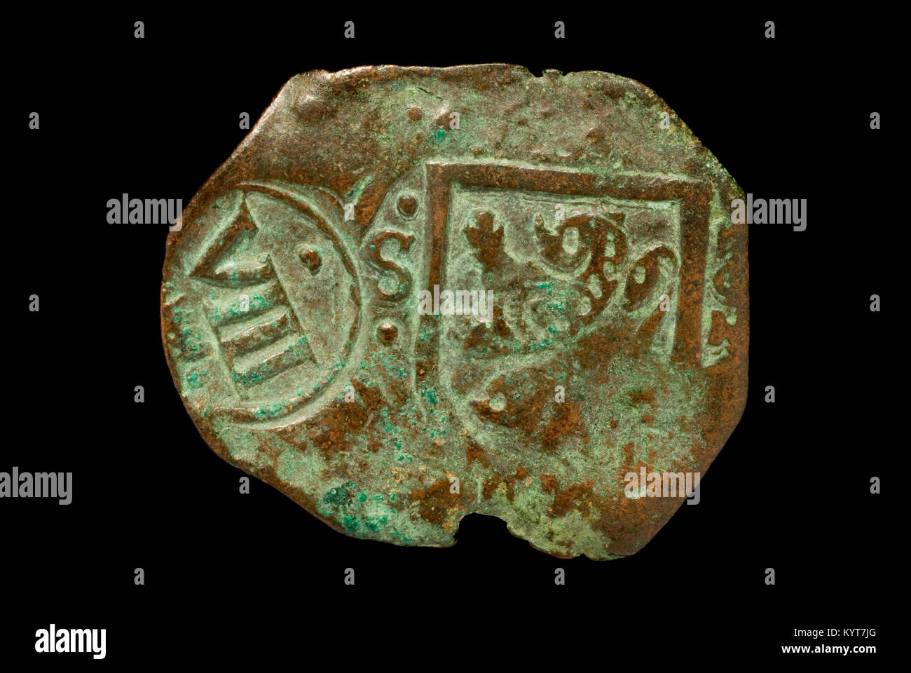 Spainish 8 Maravedis Coin 1641 Stock Photo - Alamy