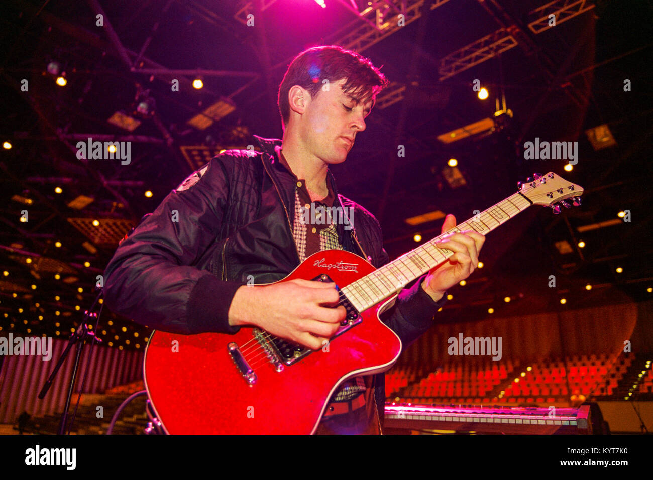 Nick McCarthy guitarist in Franz Ferdinand performing at the ...
