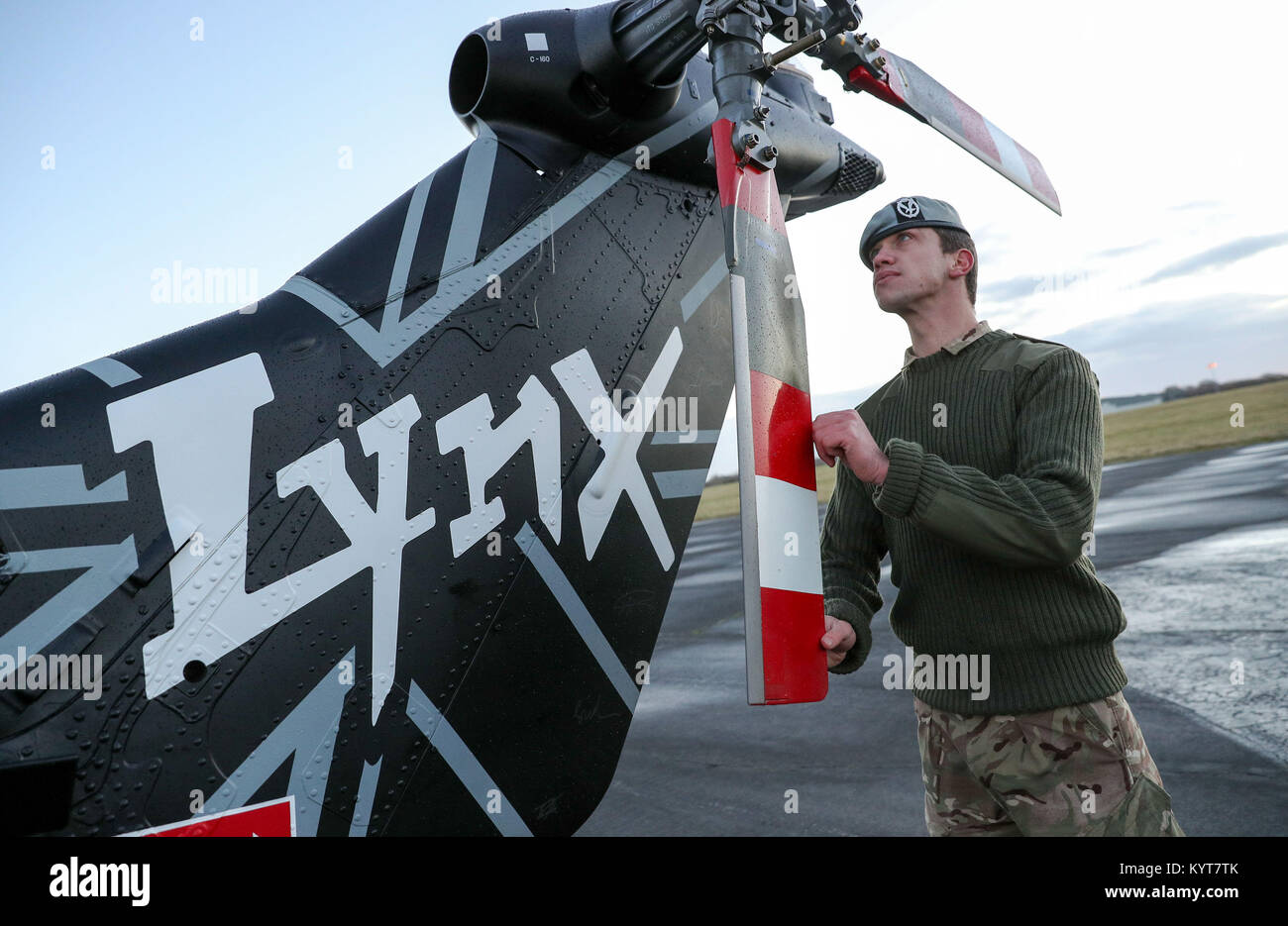 Air Trooper Toby Tibbitts from 657 Squadron makes final checks on one ...