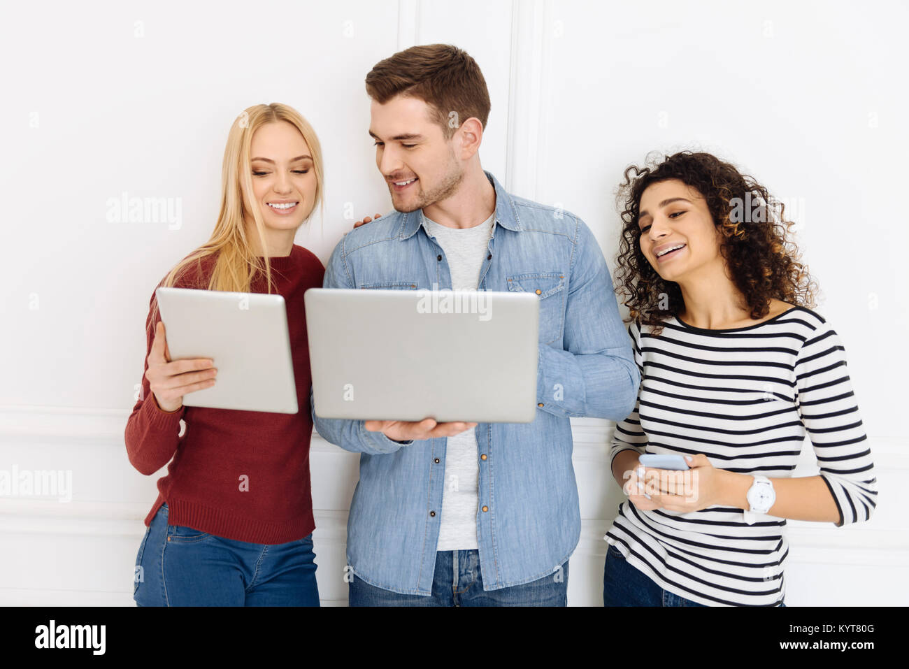 Attentive man listening to his partner Stock Photo - Alamy