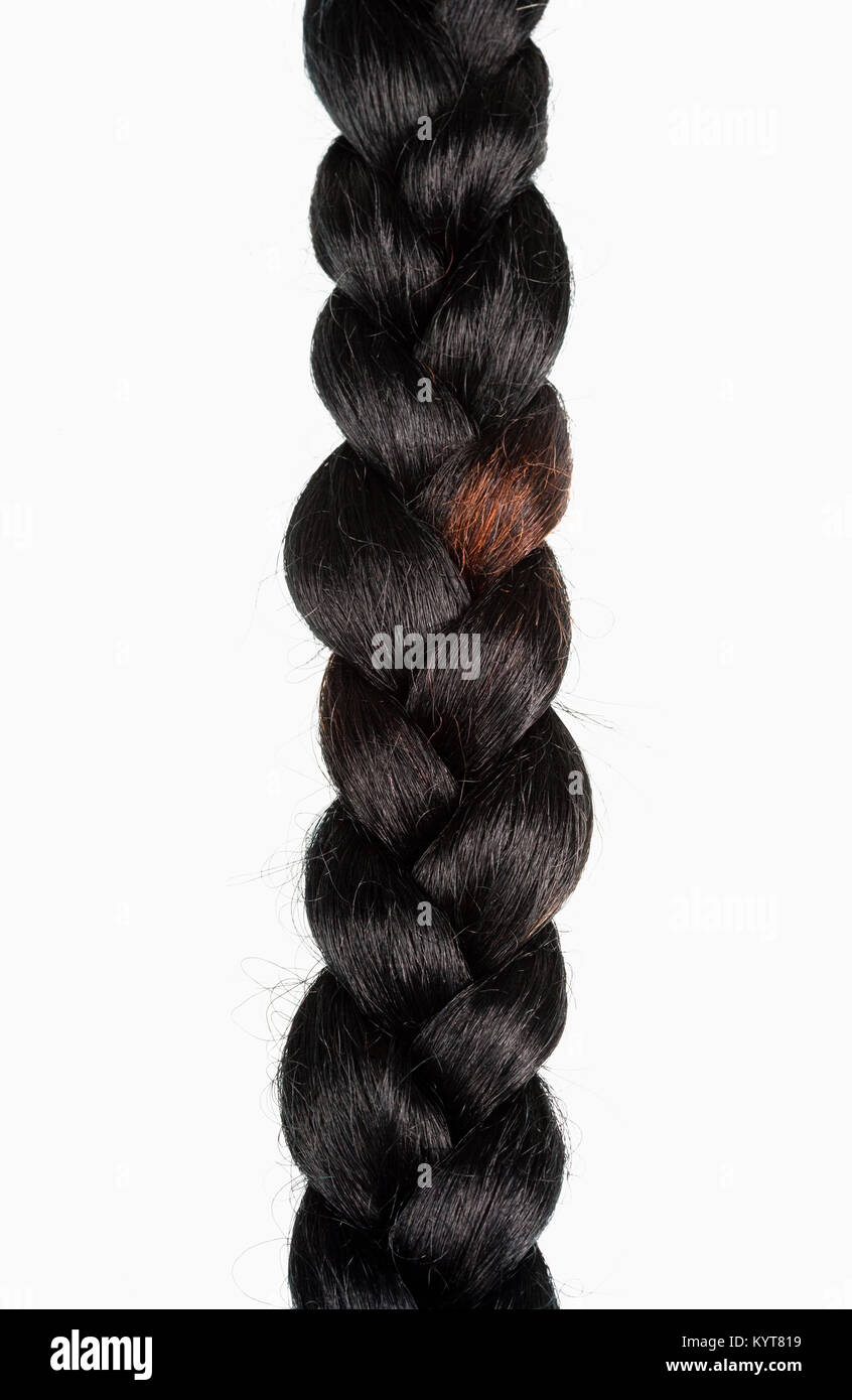 Braid of Artificial Hair Isolated on White Background Stock Photo - Alamy