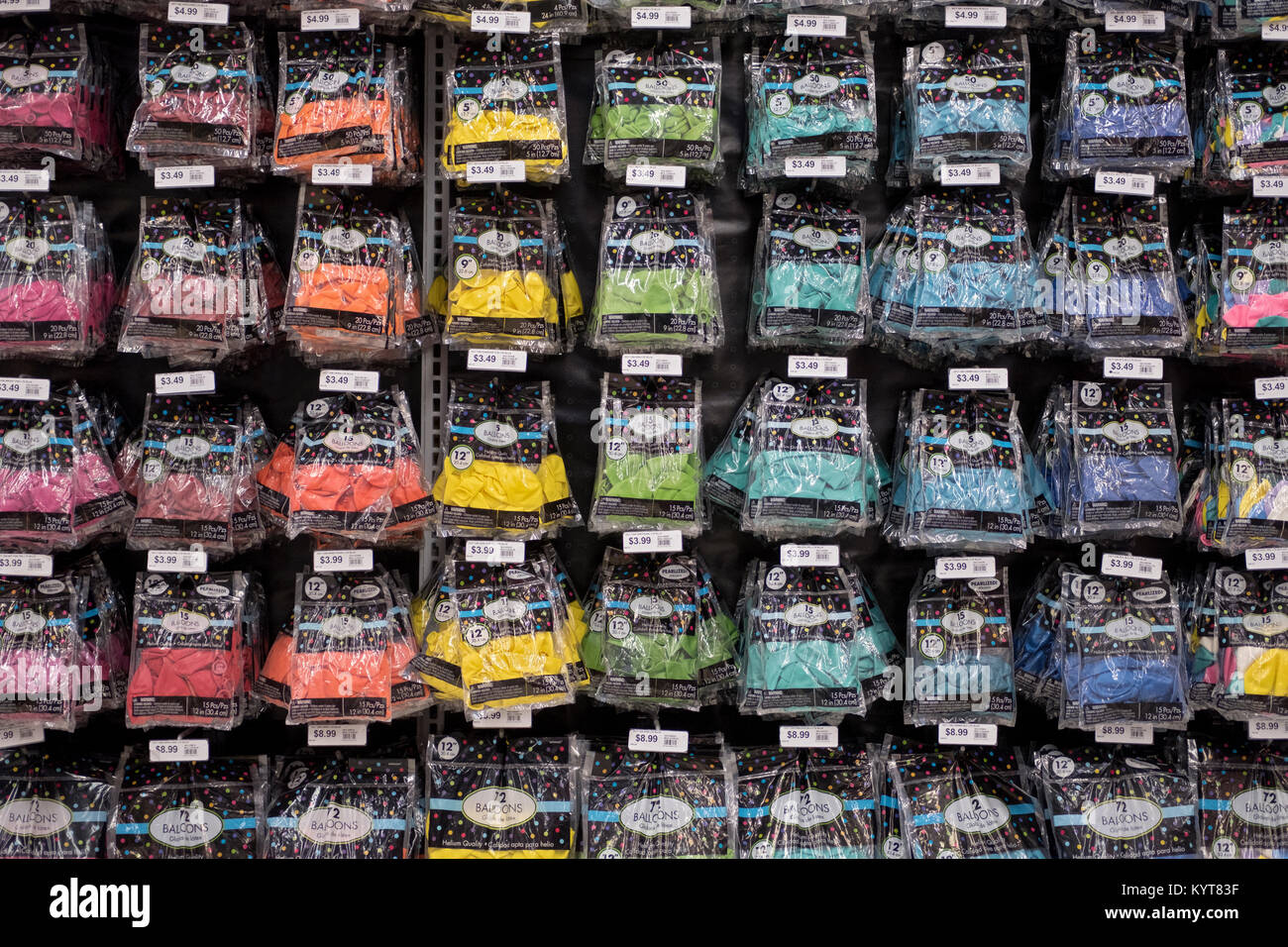 Colorful packages of balloons for sale at the Party Store on West 14th ...