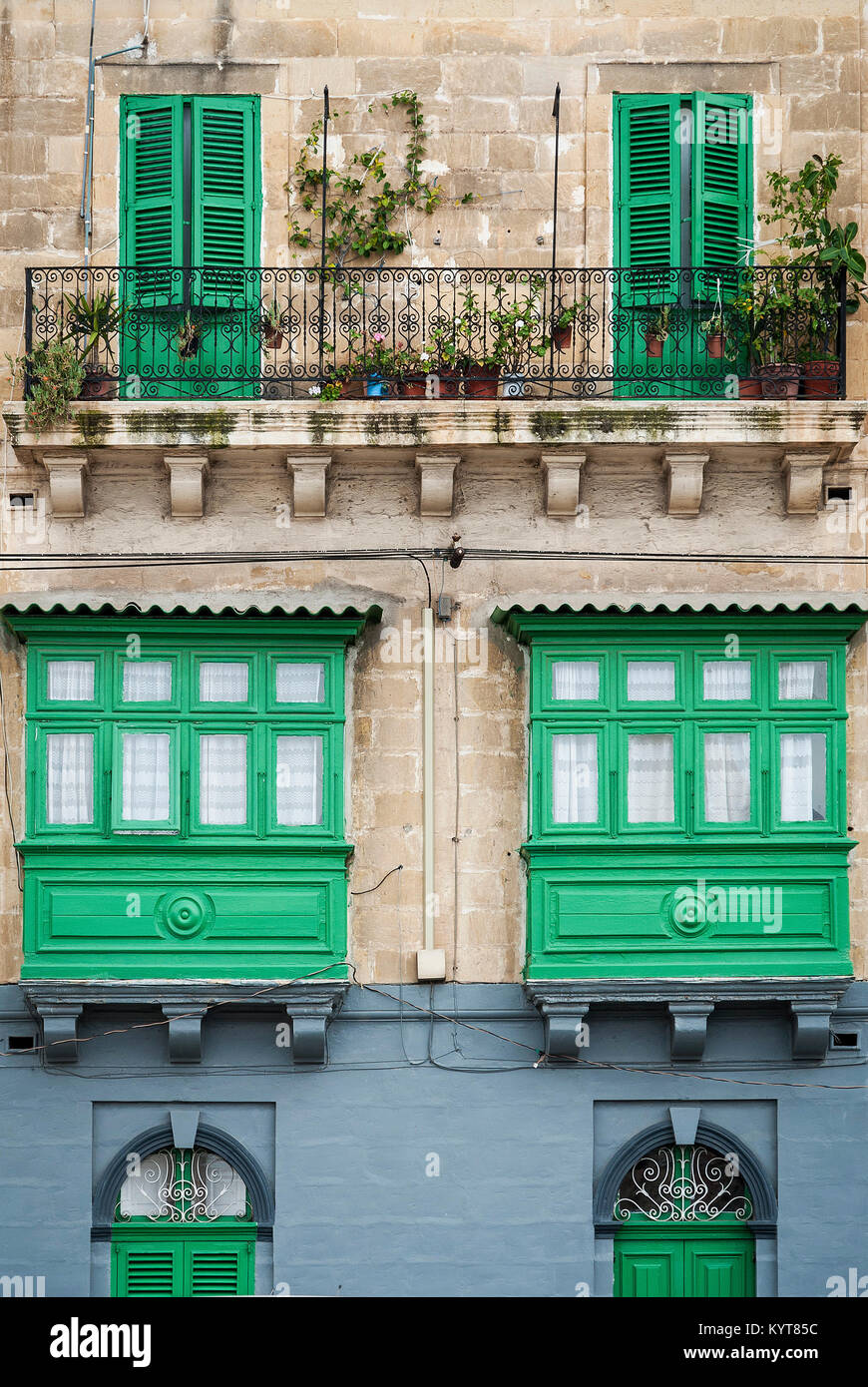 traditional house window architecture detail in la valletta old town ...