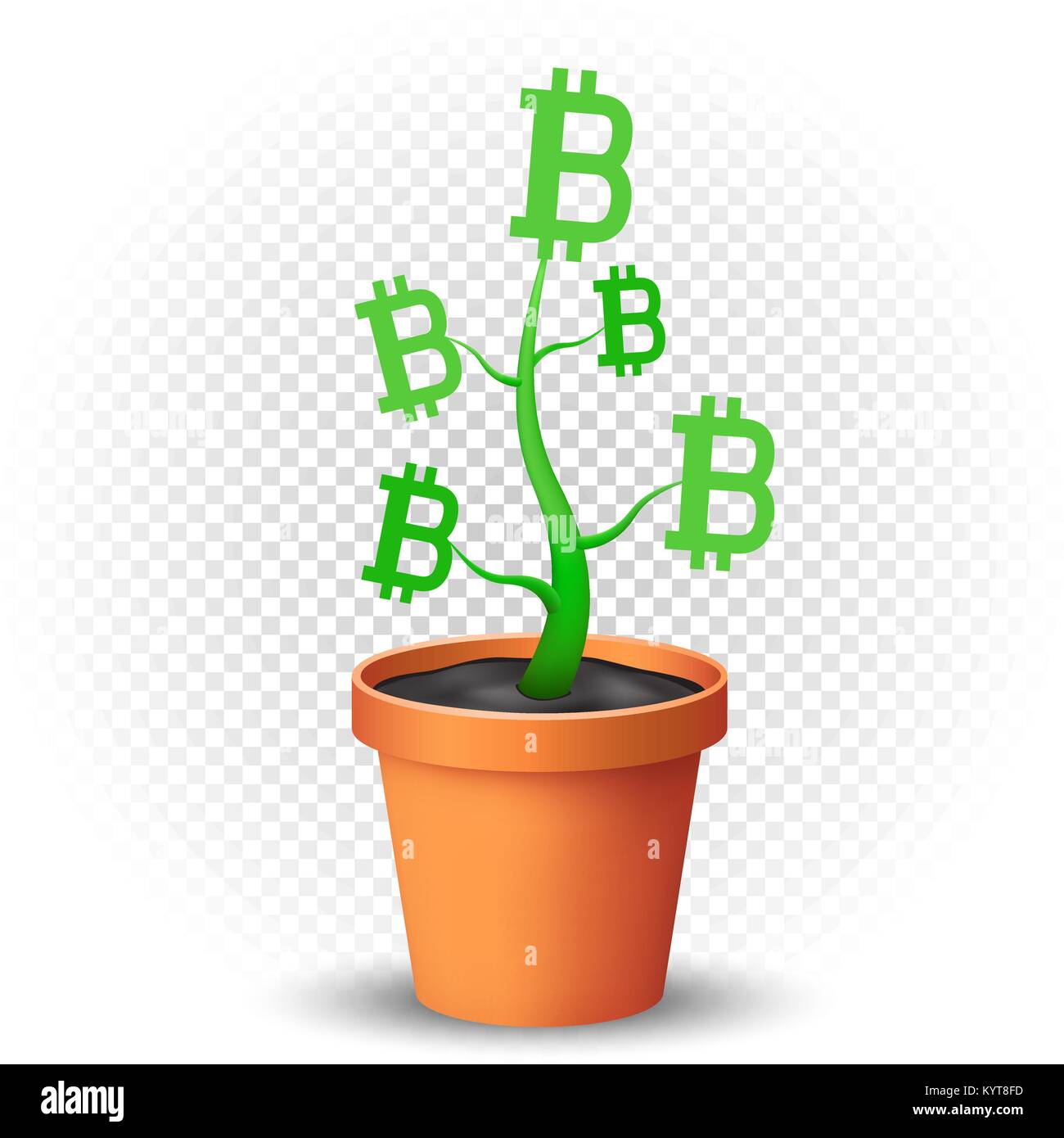 Crypto bitcoin grows plant mining hi-res stock photography and images ...