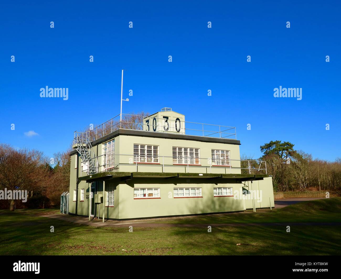 RAF control tower Martlesham Heath, Suffolk. Now in use as a museum and ...