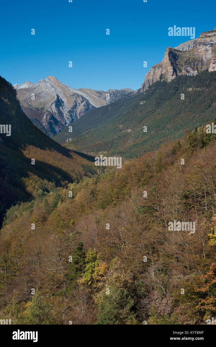 Mountain landscape in Ordesa National park, Pyrenees, Huesca Spain ...