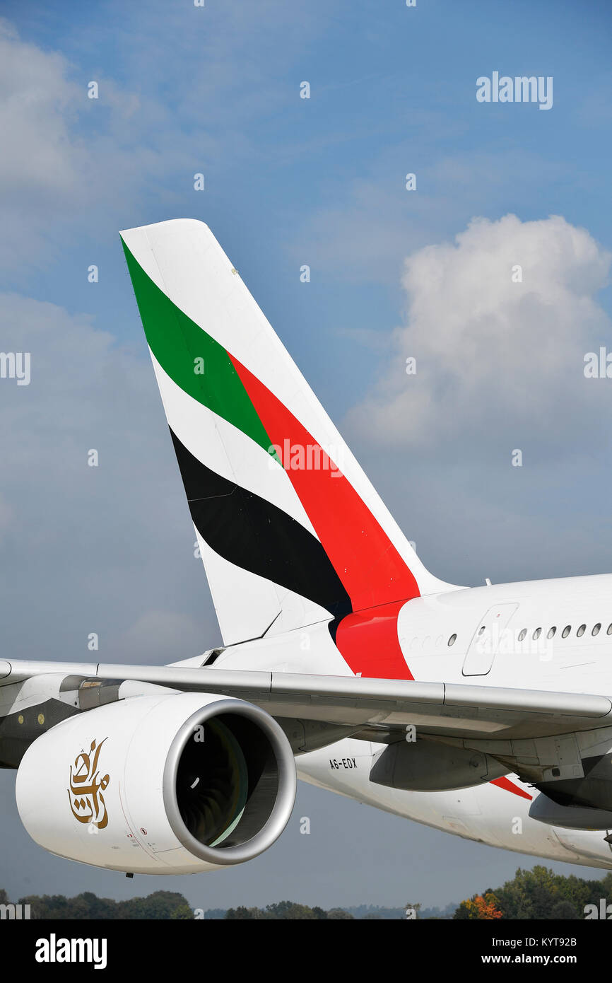 Emirates, Airbus, A380-800, position, ramp, clearance. terminal 1 ...