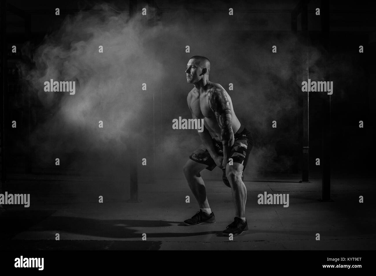 Intense muscular Black and White Stock Photos & Images - Alamy