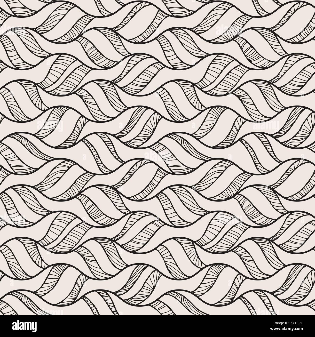 Decorative vector seamless wave pattern. Endless illustration with ...