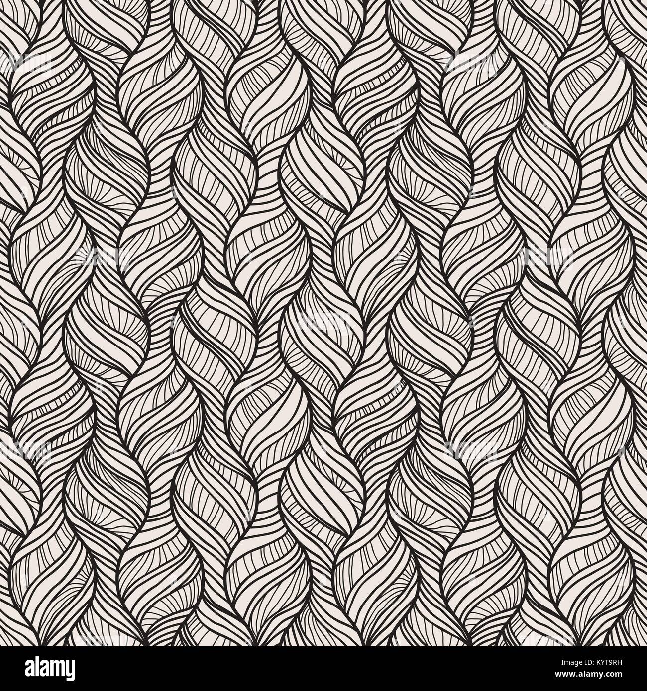 Decorative vector seamless wave pattern. Endless illustration with ...