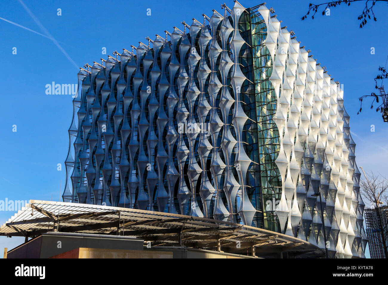 Exterior view of the new United States Embassy been built in London ...