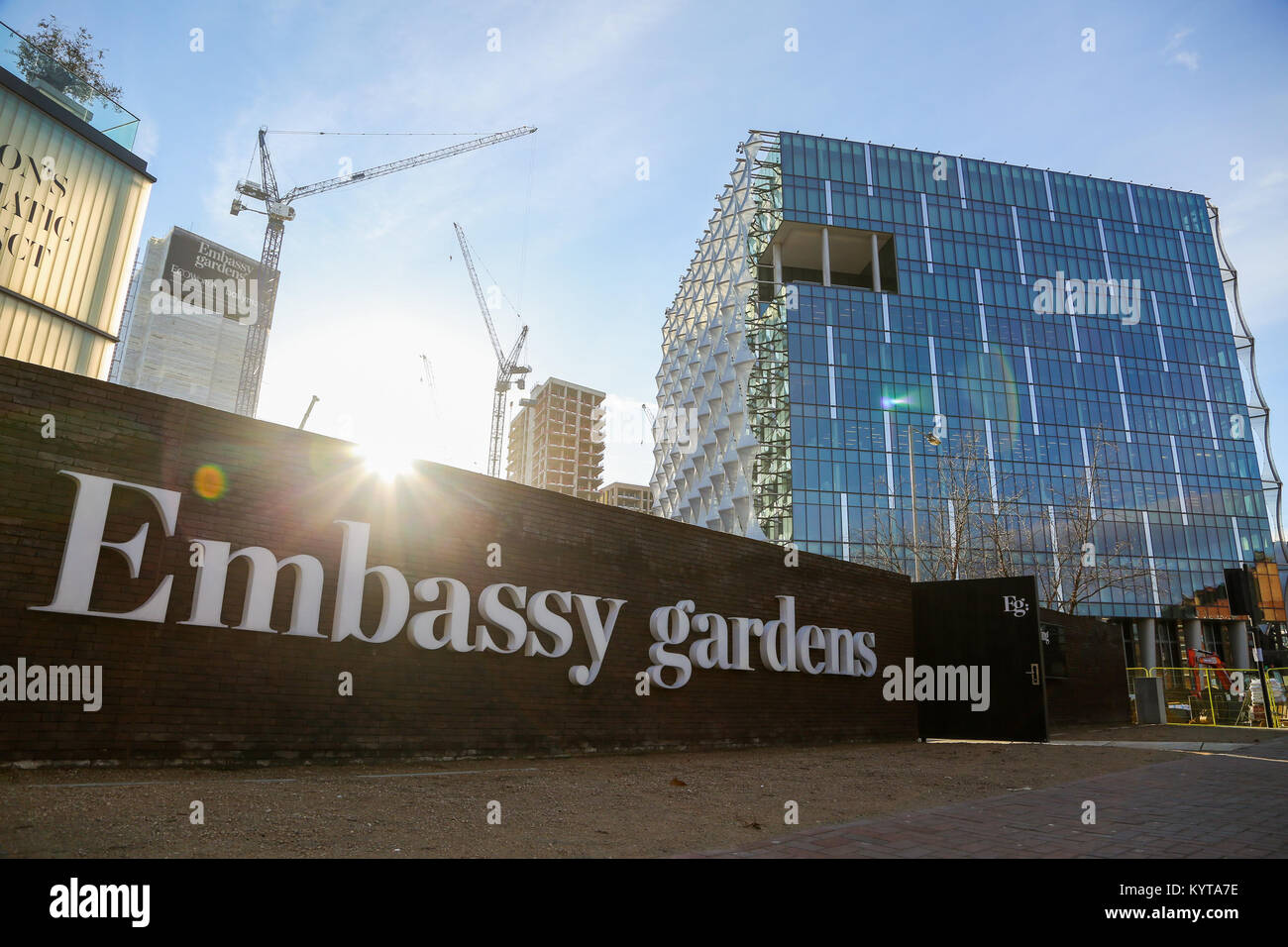 Exterior view of the new United States Embassy been built in London ...