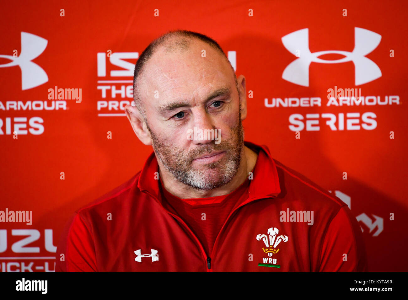 Wales Forward coach' Robin McBryde during the press conference at the ...