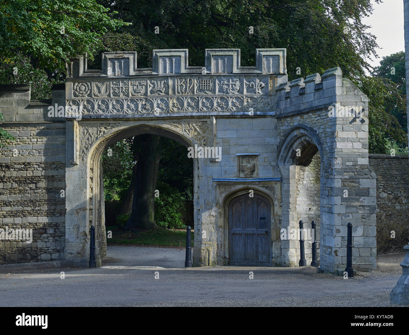 Peterborough Cathedral, Prior's gate built by Abbot Kirkton with ...