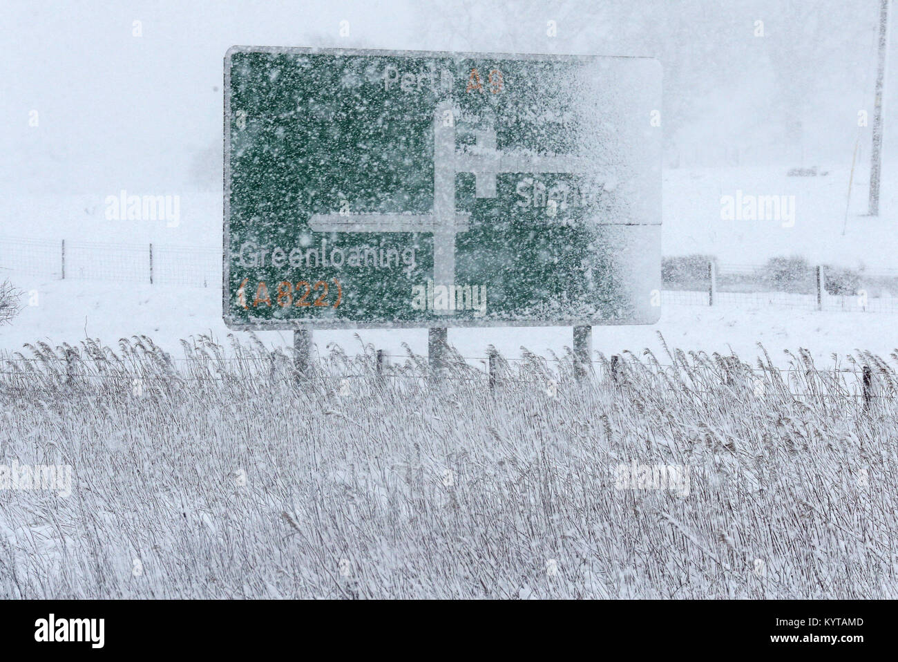 Heavy snow on the A9 in Perthshire, as parts of the country were ...