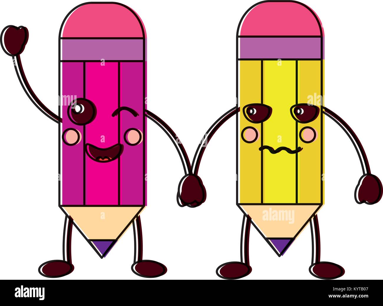 pencils school supplies kawaii icon image Stock Vector Image & Art - Alamy